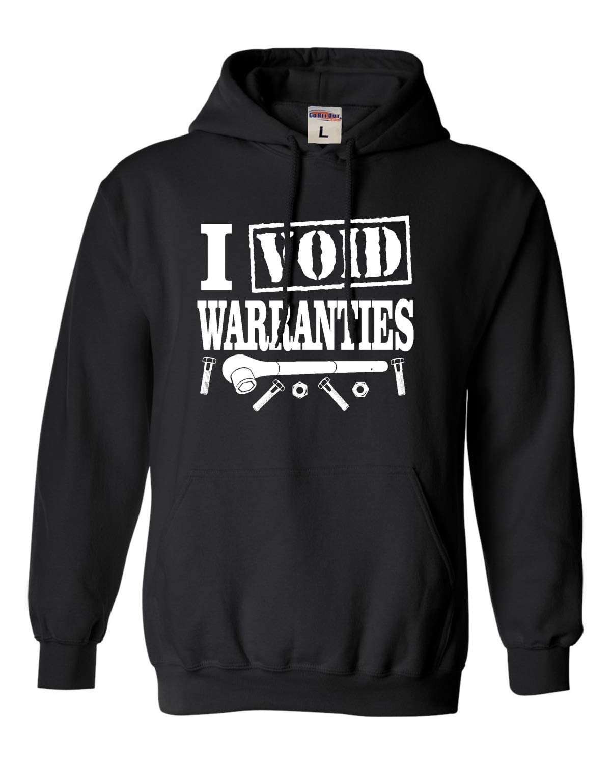 Go All Out X-Large Black Mens I Void Warranties Funny Mechanic Sweatshirt Hoodie