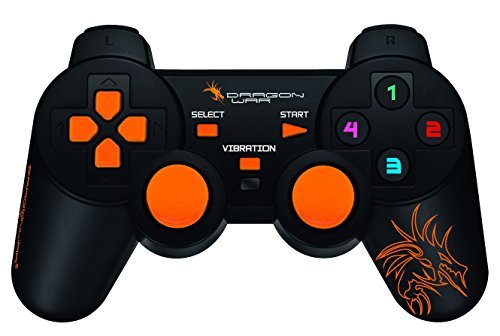 Dragonwar Shock Ultimate 17 Key Wired Computer Game Controller Gamepad with Full Vibration For PC, Compatible with Windows 10 (Updated Model)