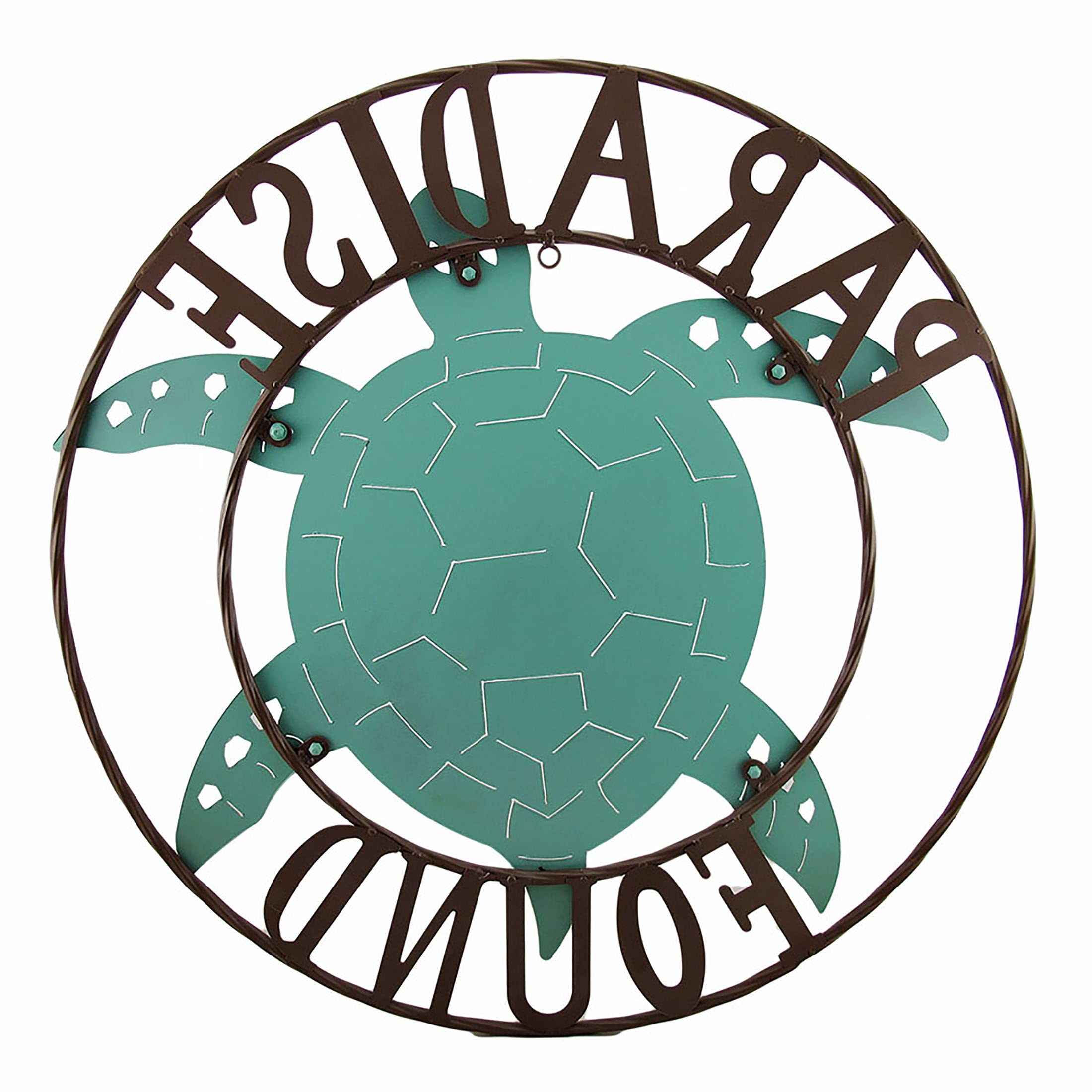 Zeckos Paradise Found Sea Turtle Metal Wall Hanging