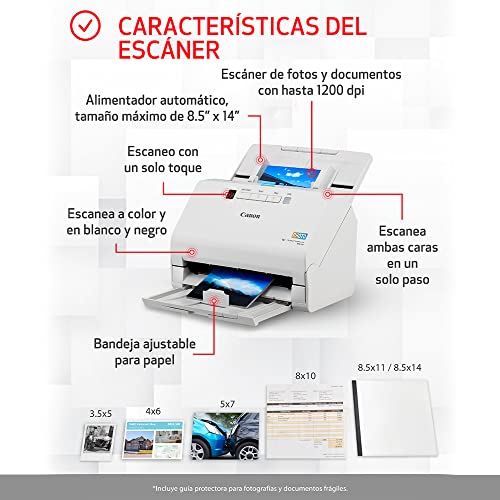 Canon imageFORMULA RS40 Photo and Document Scanner, with Auto Document Feeder | Windows and Mac | Scans Photos - Vibrant Color - USB Interface - 1200 DPI - High Speed - Easy Setup