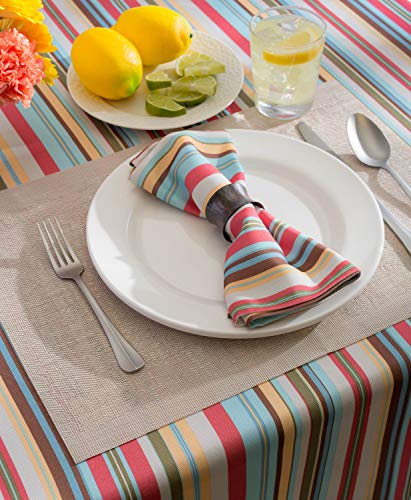 DII Summer Stripe Outdoor Collection Tabletop, Tablecloth, 60x84" w/Zipper (CAMZ34858)