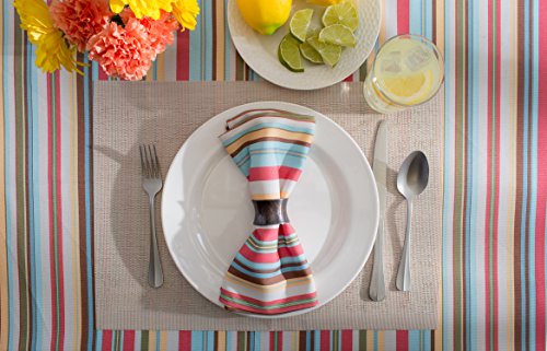 DII Summer Stripe Outdoor Collection Tabletop, Tablecloth, 60x84" w/Zipper (CAMZ34858)