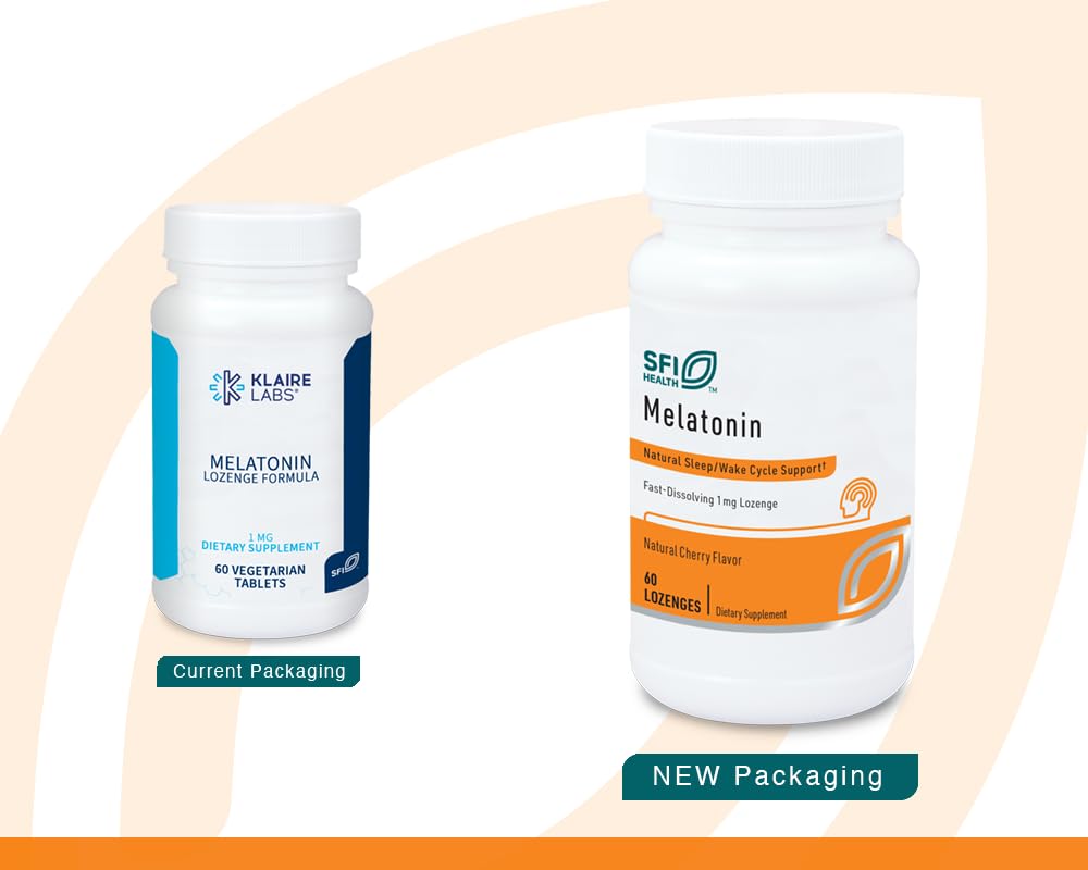 Klaire Labs Melatonin Lozenge - Fast-Dissolving, Quick Release 1 Milligram Melatonin Tablets for Men & Women with Natural Cherry Flavor (60 Dissolvable Tablets)