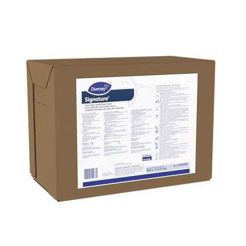 Diversey 5104950 Signature Ultra High Speed Floor Finish, Wet Look Gloss for Vinyl, Composite & Terrazzo Flooring, Envirobox, 5-Gallon