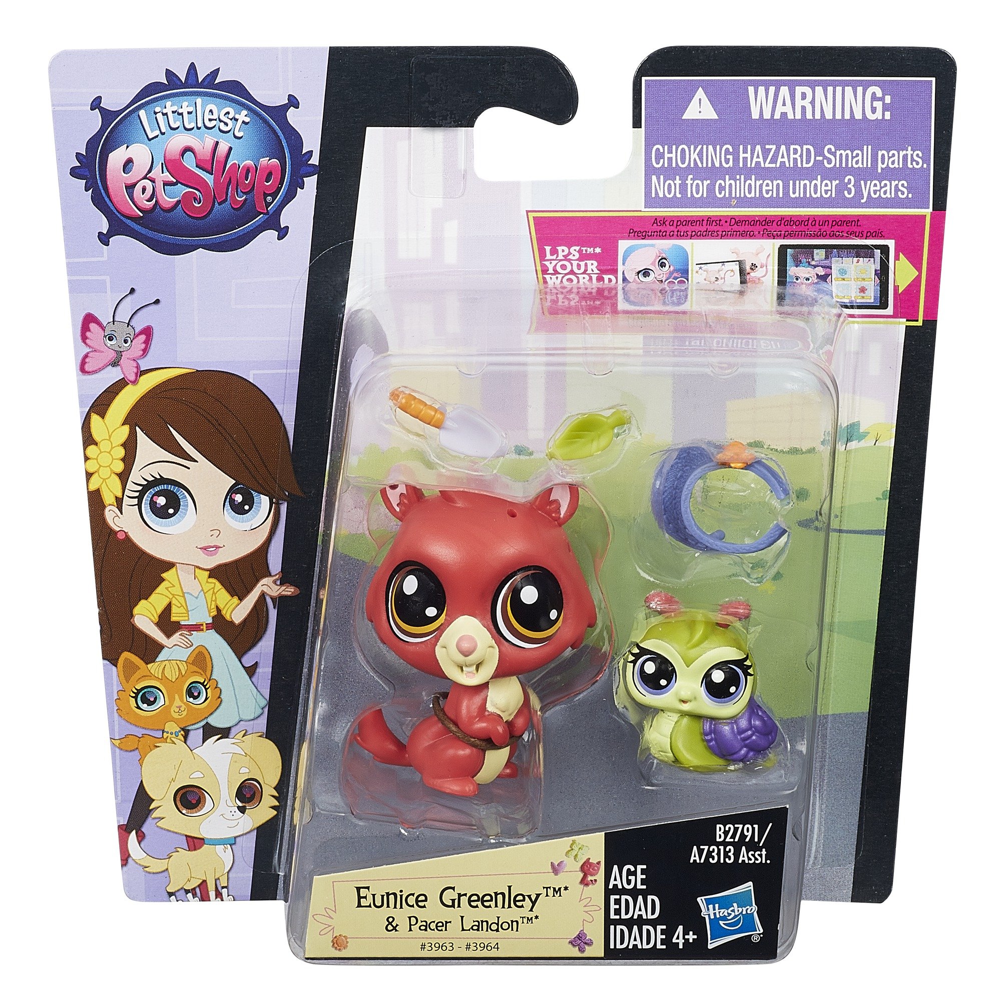 Littlest Pet Shop Pet Pawsabilities Eunice Greenley and Pacer Landon Doll