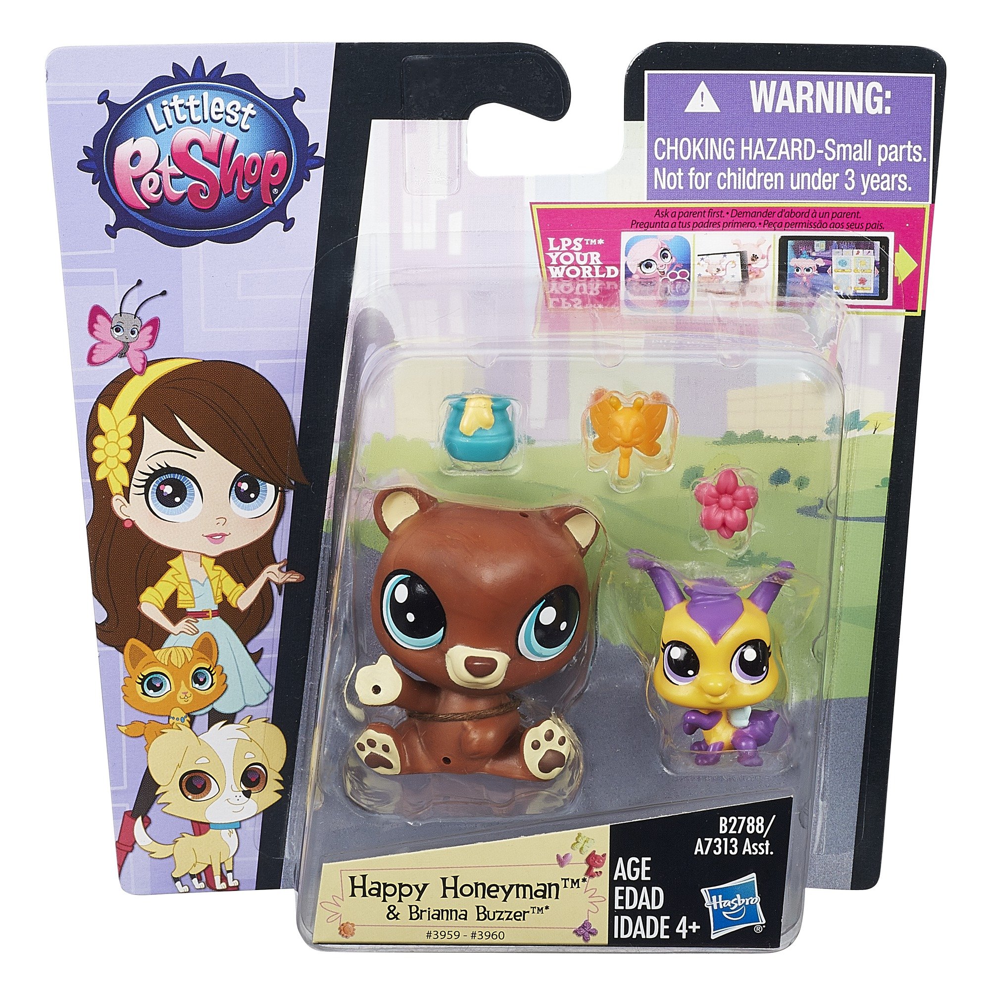 Littlest Pet Shop Pet Pawsabilities Happy Honeyman and Brianna Buzzer Doll