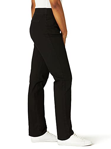 Chic Classic Collection Women's Easy-Fit Elastic-Waist Pant, Black Denim, 8 Average