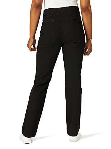 Chic Classic Collection Women's Easy-Fit Elastic-Waist Pant, Black Denim, 8 Average