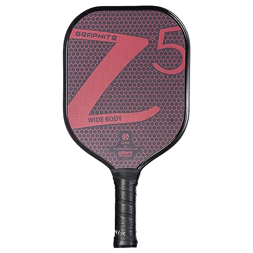 ONIX Graphite Z5 Pickleball Paddle (Graphite Carbon Fiber Face with Rough Texture Surface, Cushion Comfort Grip and Nomex Honeycomb Core for Touch, Control, and Power), Red