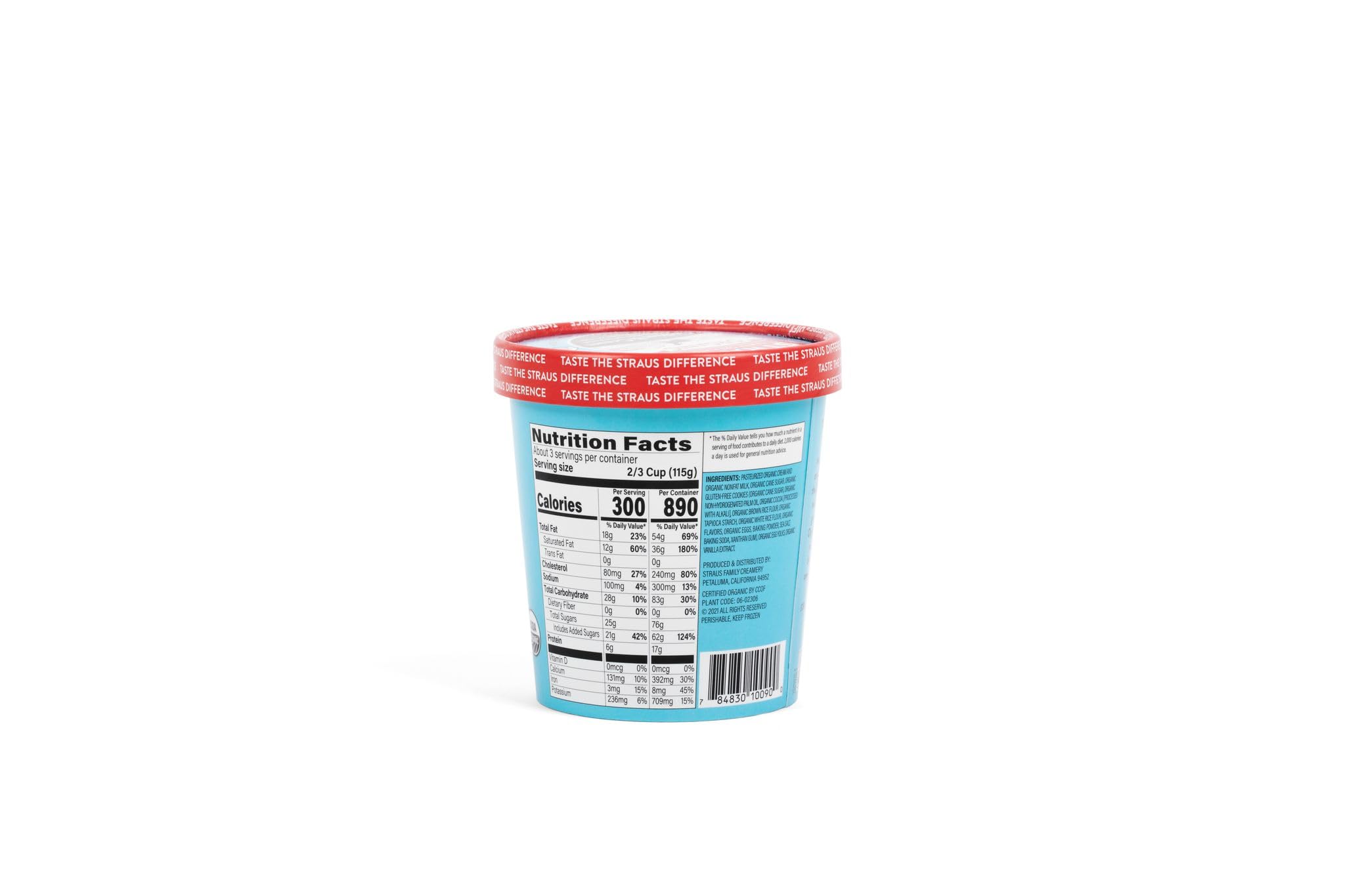 Straus Family Creamery Organic Cookies and Cream Ice Cream, 16oz