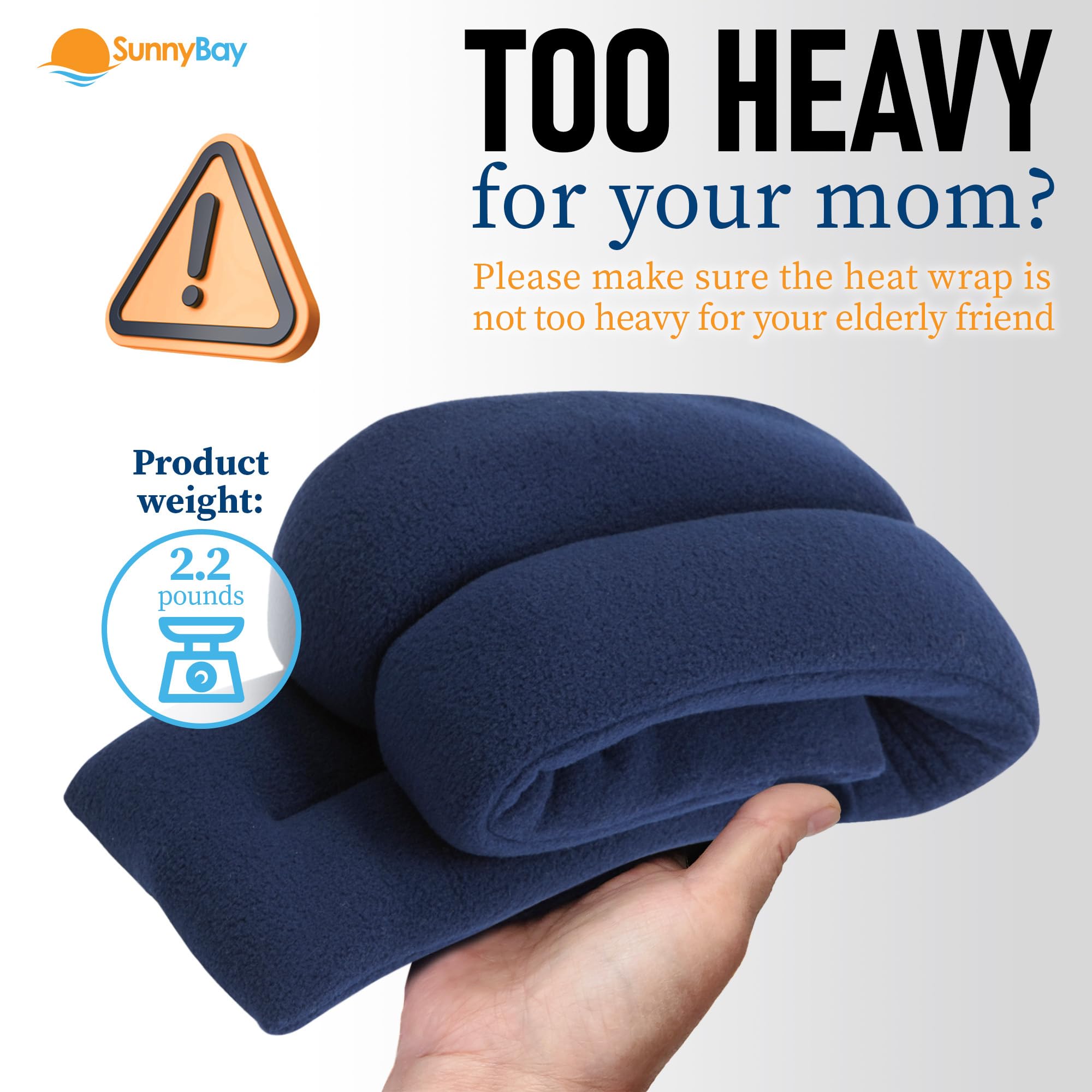 SunnyBay Microwave Heating Pad for Neck and Shoulders, 2.2 lbs 26 inch Long Versatile Microwavable Neck Wrap Warmer or Cool Pack, Hot or Cold Therapy to Relax Sore Muscles (Blue)