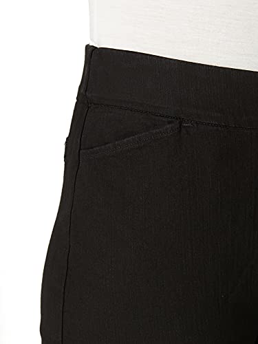 Chic Classic Collection Women's Easy-Fit Elastic-Waist Pant, Black Denim, 8 Average