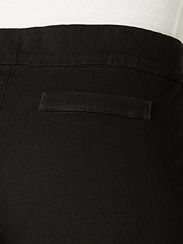 Chic Classic Collection Women's Easy-Fit Elastic-Waist Pant, Black Denim, 8 Average