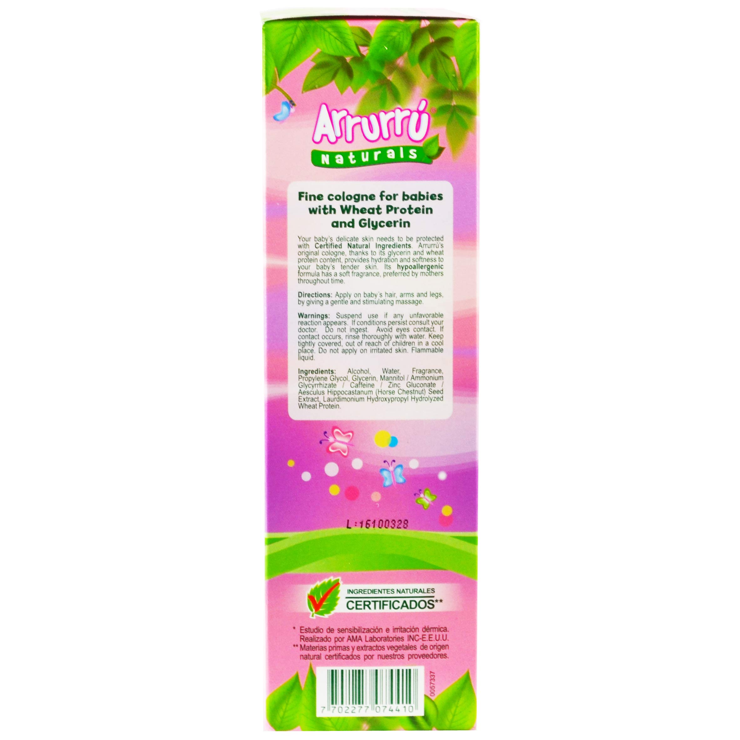 Arrurru Naturals Baby Cologne for Girls / Arrurru Colonia Original Ninas 7.4oz 220 ML