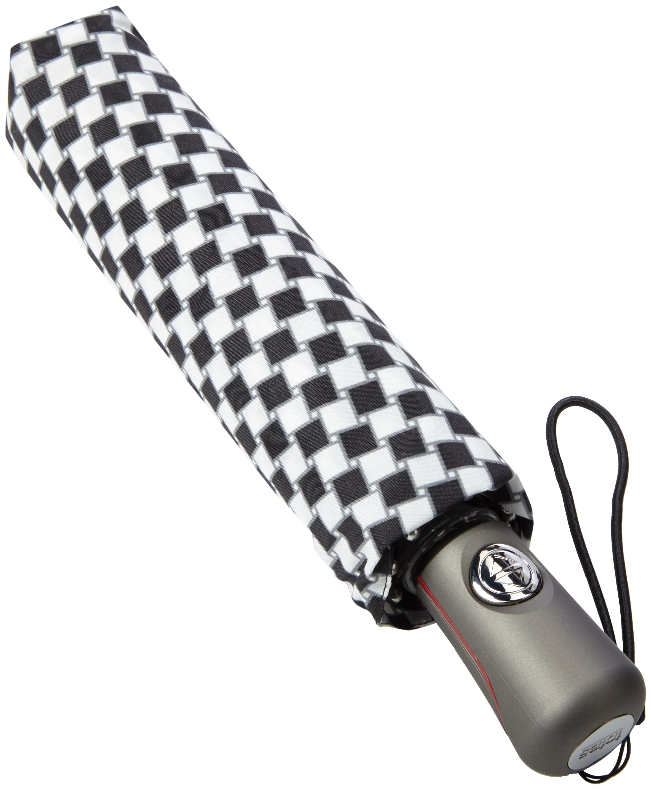 totes Titan Super Strong Auto Open Close Compact Umbrella, Cheerful Check, One Size