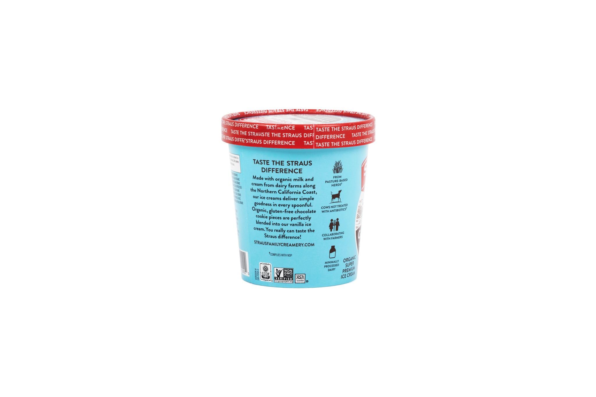 Straus Family Creamery Organic Cookies and Cream Ice Cream, 16oz
