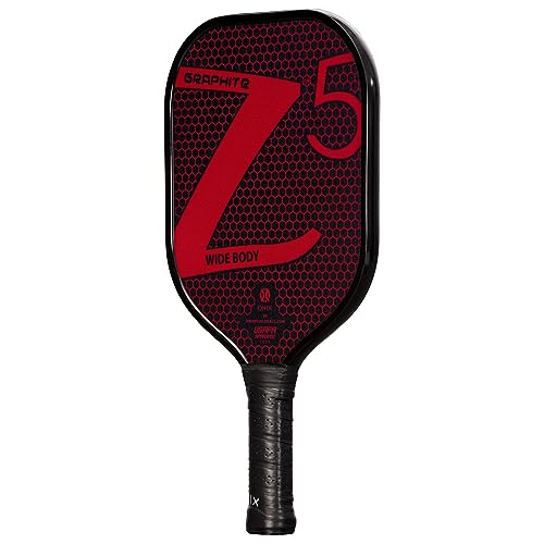 ONIX Graphite Z5 Pickleball Paddle (Graphite Carbon Fiber Face with Rough Texture Surface, Cushion Comfort Grip and Nomex Honeycomb Core for Touch, Control, and Power), Red
