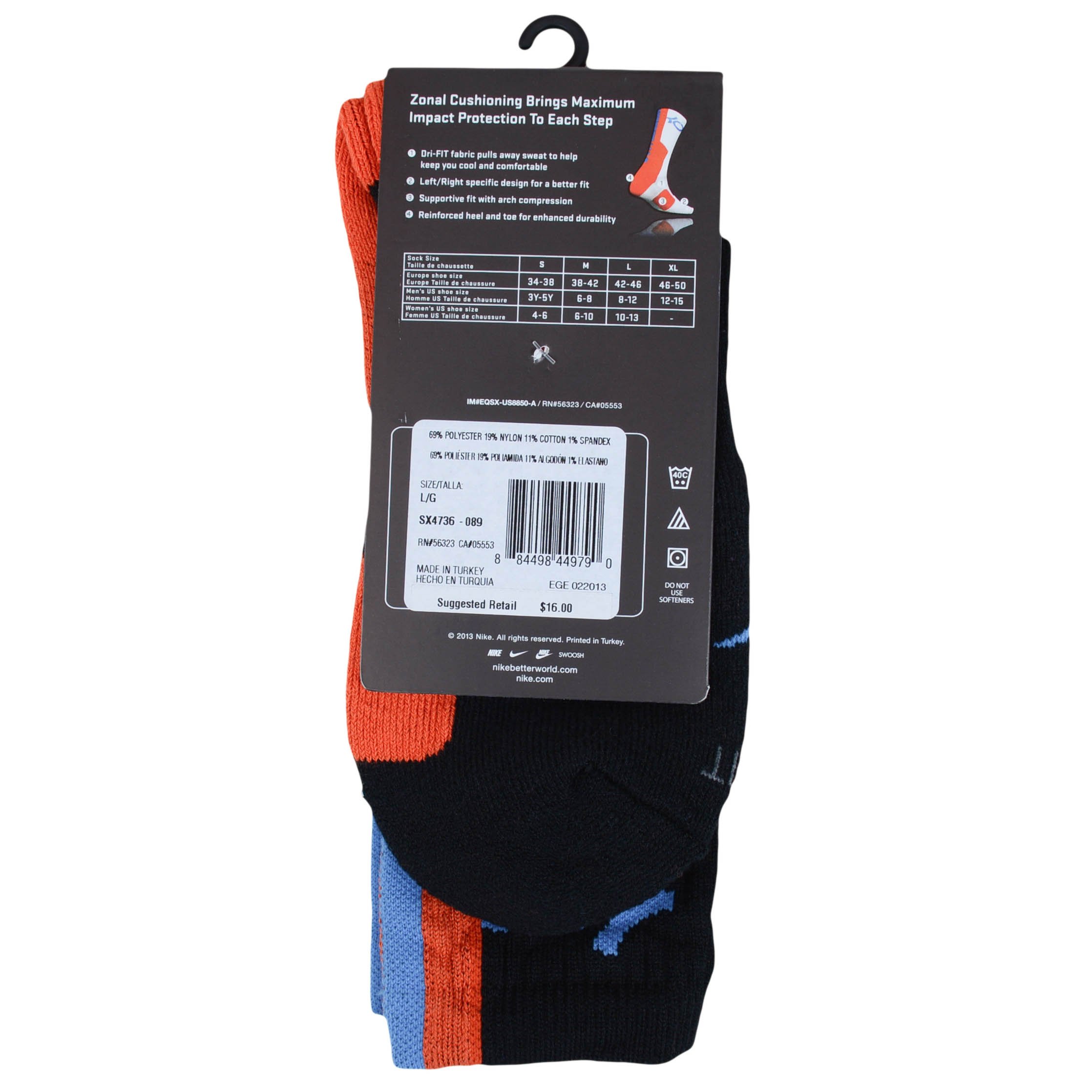Nike Mens Kd Elite Basketball Crew (S,M) Style: SX4736-089 Size: L