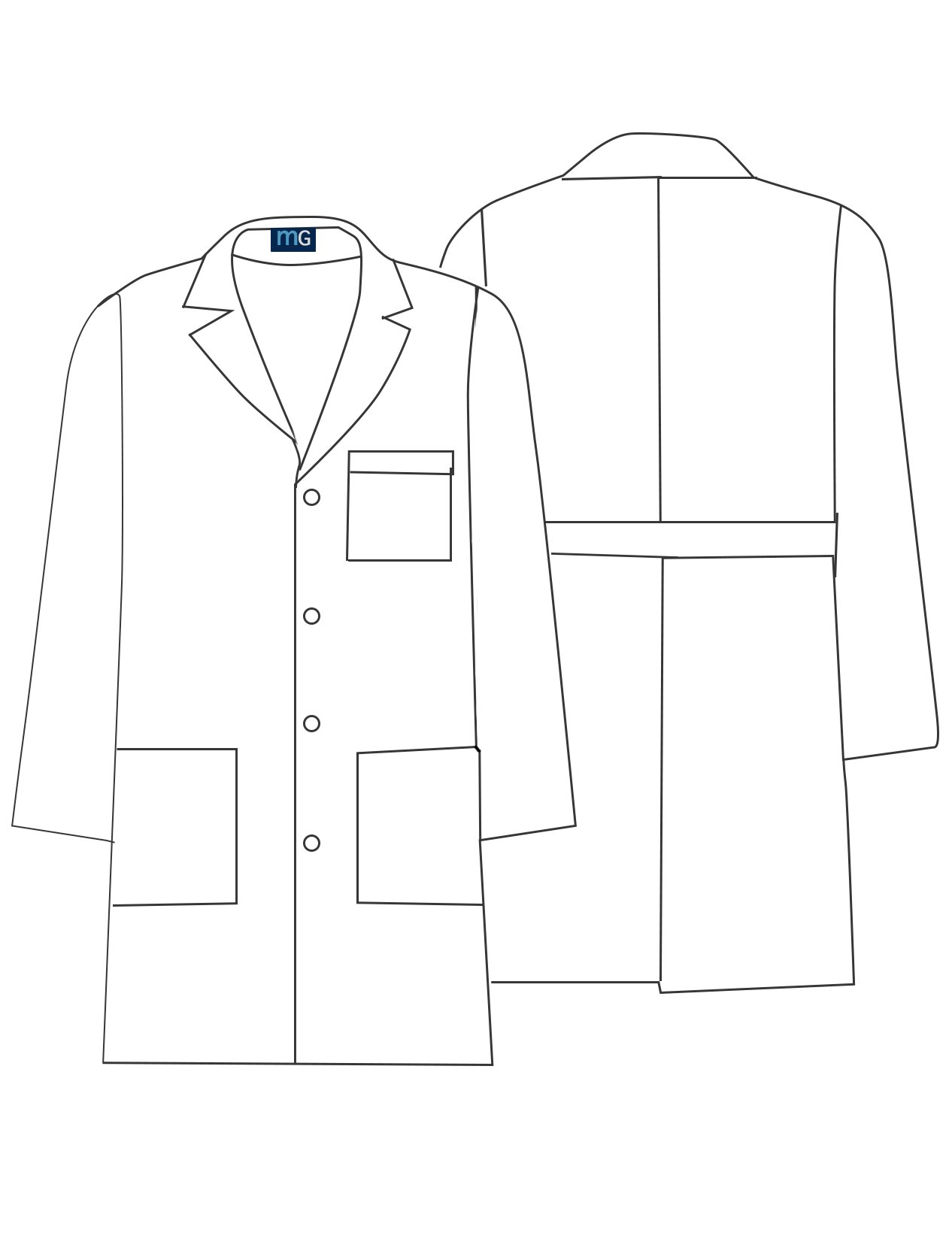 Medgear Unisex Lab Coat for Men and Women #3003 Long Sleeve White Lab Coat 3003 (M, White)