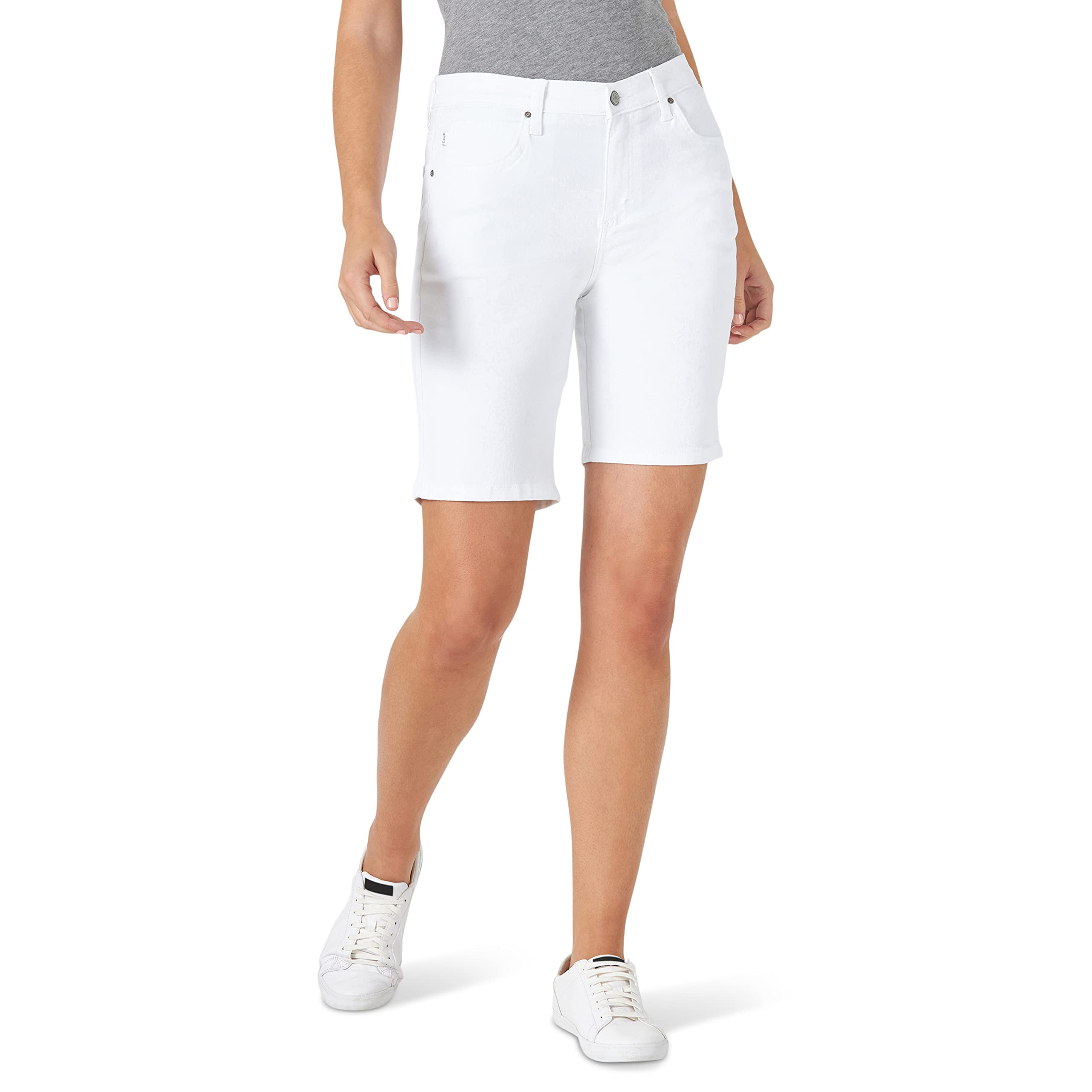Lee Women's Relaxed Fit Bermuda Short, White, 8