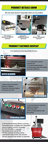 30W JPT Fiber Laser Engraver Machine for Metal Vertical Fiber Laser Engraving Marking Machine with 175×175mm Lens