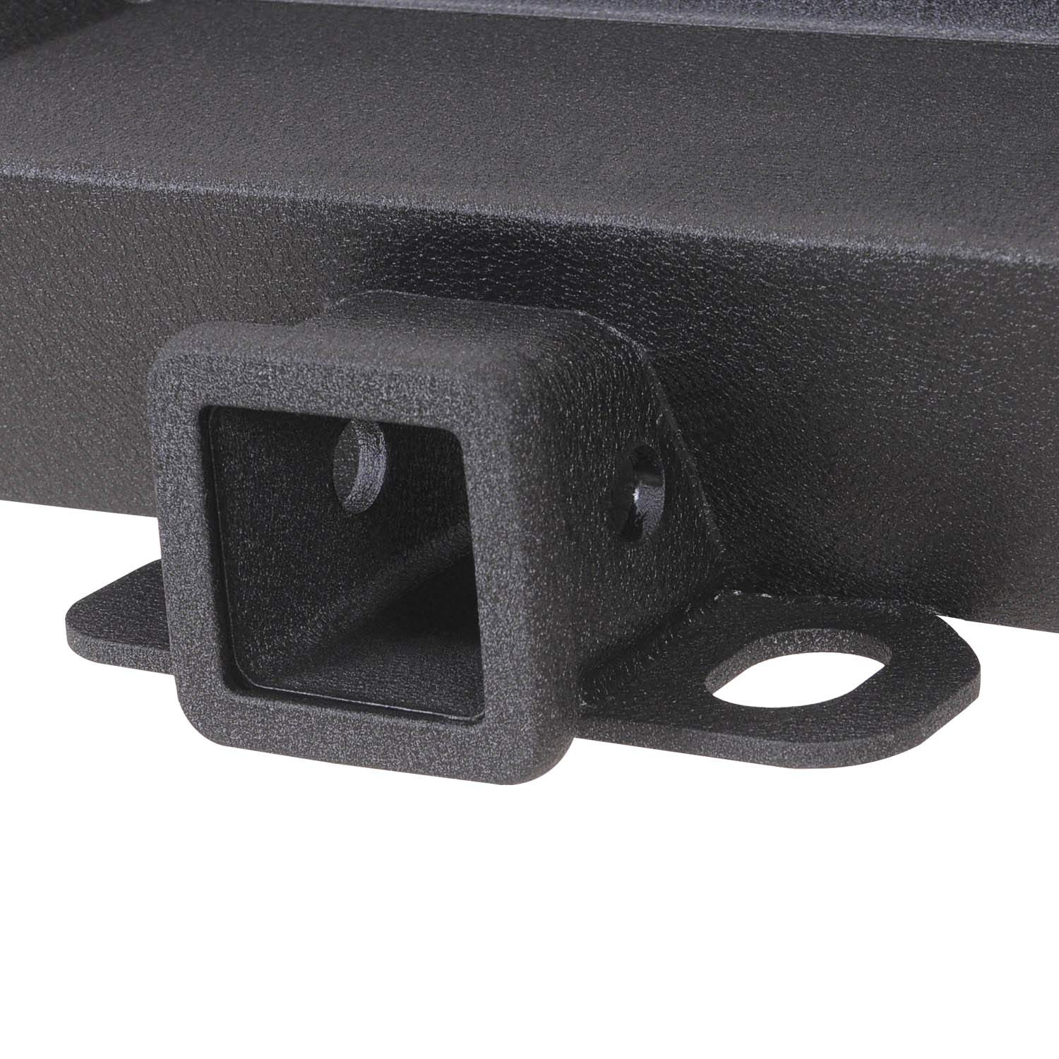 EAG 2007-2018 Jeep Wrangler JK Rock Crawler Rear Bumper with Hitch Receiver D-ring Shackle