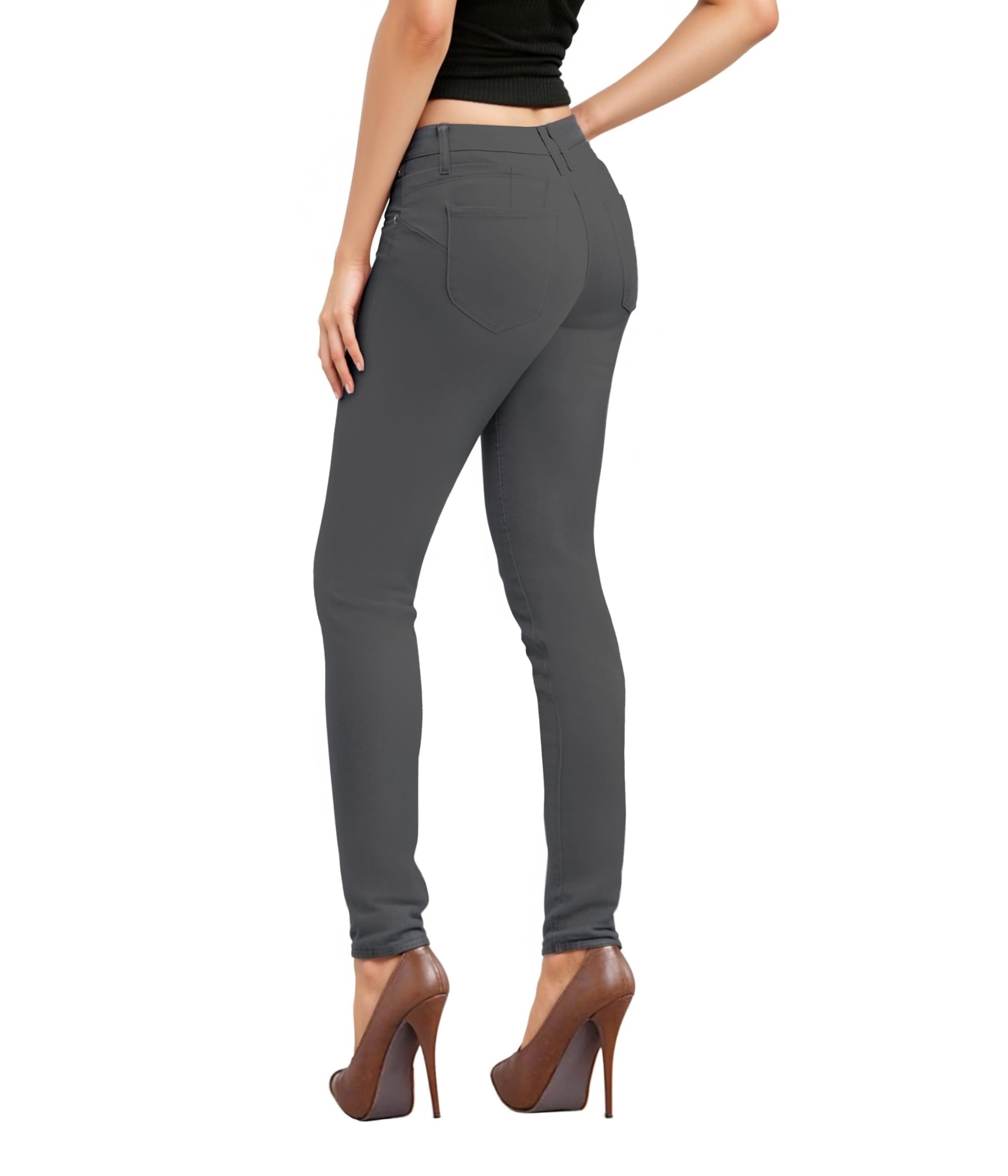 Hybrid & Company Women's Butt Lift Stretch Denim Jeans P37370SK Gunmetal 5