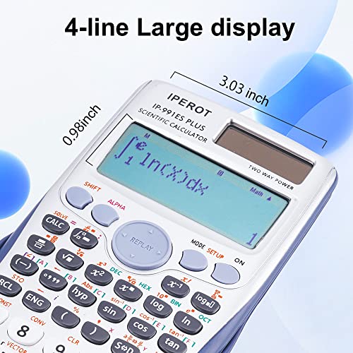 IPEROT Scientific Calculators, Scientific Calculator Large Screen 417 Functions, Calculators Very Suitable for High School and College Students Calculus Algebra and Other Math Textbooks (991ES Plus)