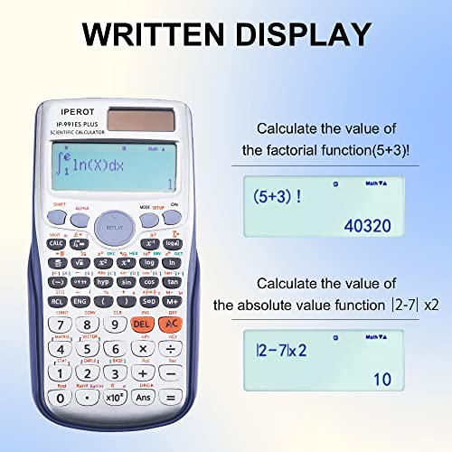 IPEROT Scientific Calculators, Scientific Calculator Large Screen 417 Functions, Calculators Very Suitable for High School and College Students Calculus Algebra and Other Math Textbooks (991ES Plus)