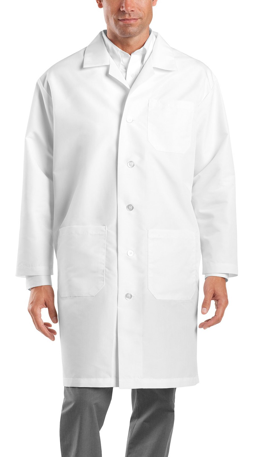 Medgear Unisex Lab Coat for Men and Women #3003 Long Sleeve White Lab Coat 3003 (M, White)