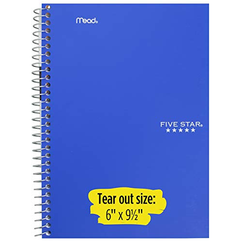 Five Star Small Spiral Notebooks, 3 Pack, 2-Subject, College Ruled Paper, 9-1/2" x 6", 100 Sheets, Color May Vary