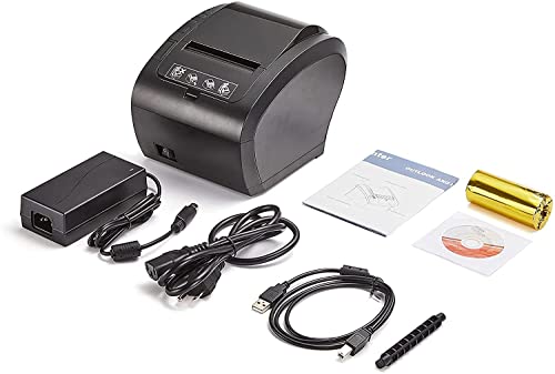 MUNBYN Bluetooth 5.0 POS Printer P047, 80mm Receipt Printer, Direct Thermal Printer with USB Serial Ethernet, Bluetooth, Android Windows PC