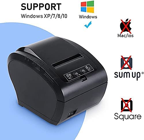 MUNBYN Bluetooth 5.0 POS Printer P047, 80mm Receipt Printer, Direct Thermal Printer with USB Serial Ethernet, Bluetooth, Android Windows PC