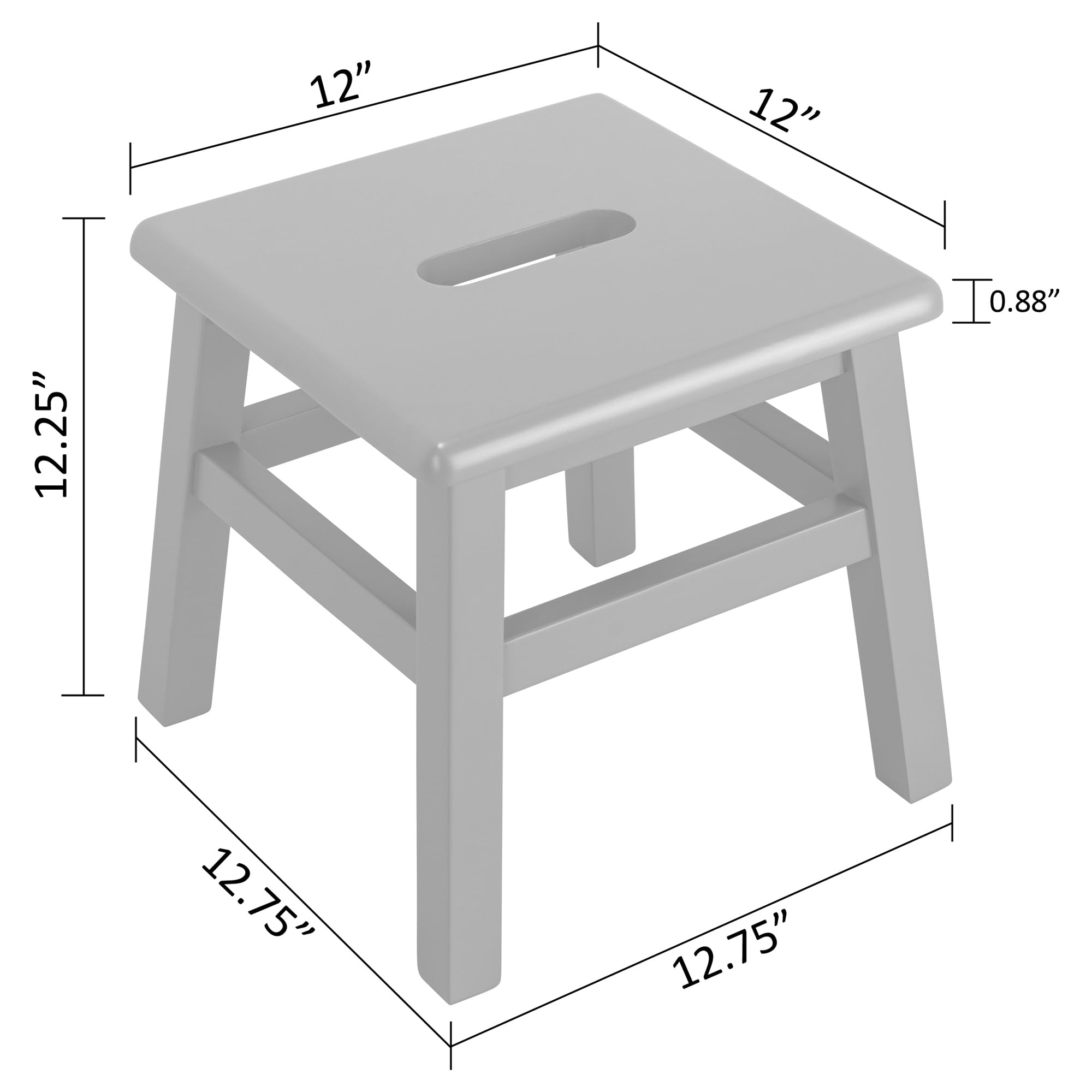 eHemco Solid Hardwood Step Stool for Adults and Kids, 12.25 Inches, Espresso, Set of 2