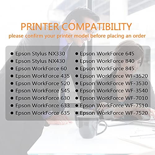 Run Star 1 Pack 126 Black Remanufactured Ink Cartridge Replacement for Epson 126 T126 use for Epson Stylus NX330 NX430 Workforce 60 435 520 840 WF-3520 3540 7010 7510 7520 Printer (1 Black)
