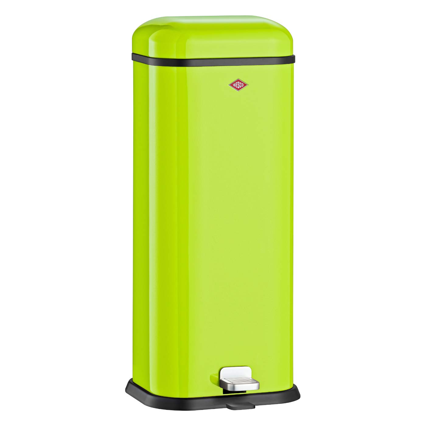 WESCO 132 312-20 Superboy Pedal Bin with Sound Dampener, Lime Green