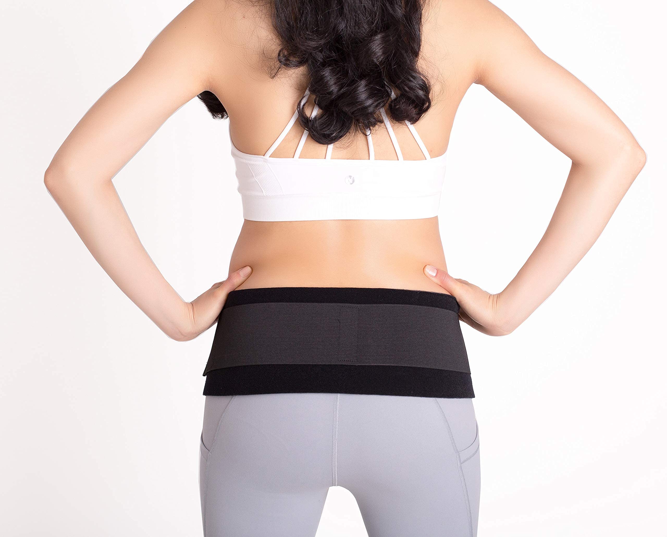 CABEA Baby Belly Band Sport Pregnancy Maternity Belt Abdominal Hip Back Support Black (Small 0-6 fits waist 30-40")