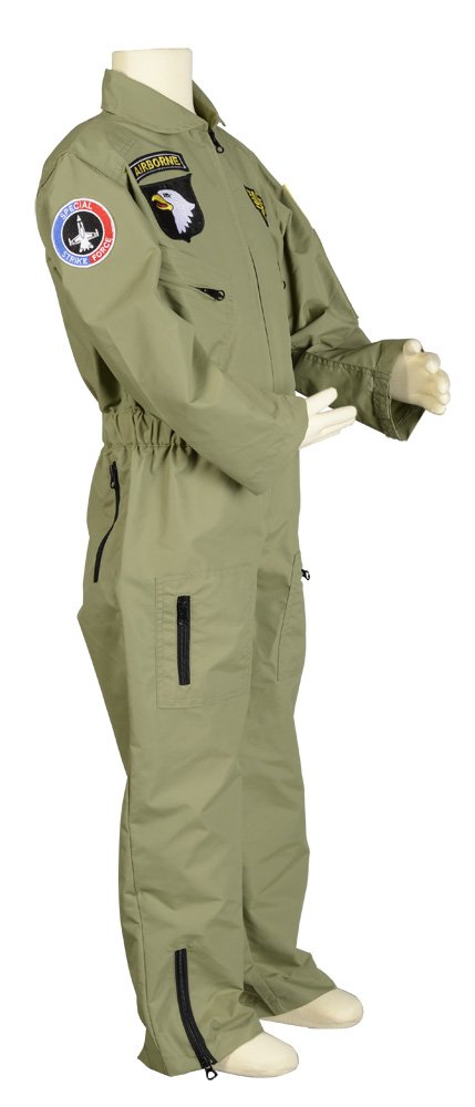 Aeromax Jr. Fighter Pilot Suit with Embroidered Cap, Size 4/6. Olive (Military) Green