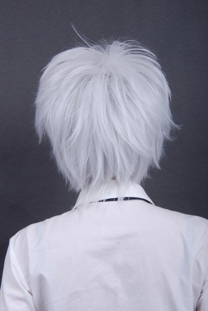 COSPLAZA Cosplay Wigs short white Party Full Hair with Free Cap Free Wig Net