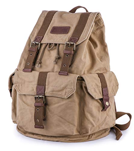 Gootium 21101KA Specially High Density Thick Canvas Backpack Rucksack,Khaki