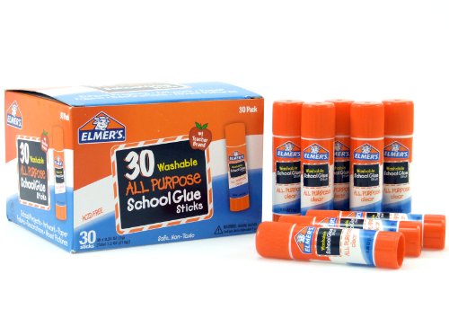 Elmer's All Purpose School Glue Sticks, Washable, 7 Grams, 30 Count