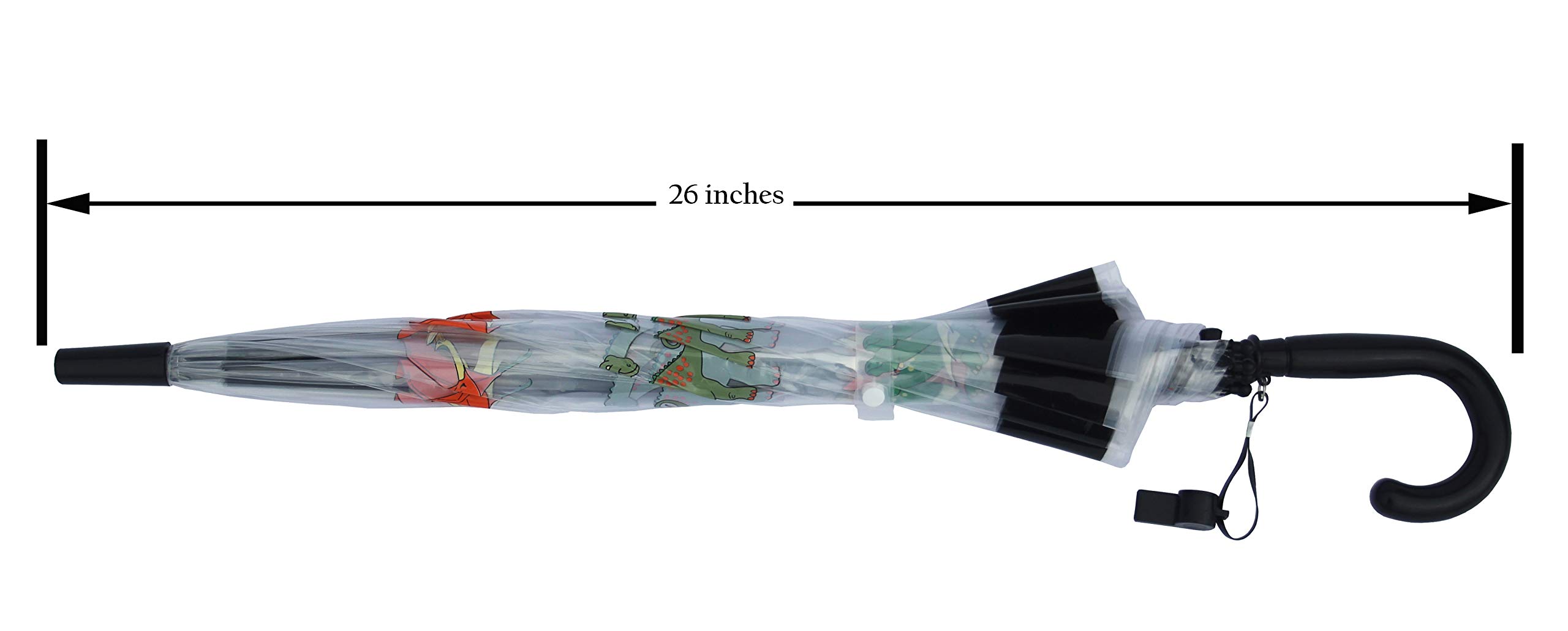 Foxfire for Kids Clear Dome Umbrella (Black Dinosaurs)