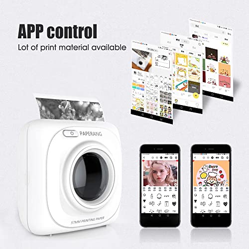 Rano Paperang P1 Small Pocket Thermal Lable Printer Wireless Bluetooth Configuration Inkless Printing (White) , White