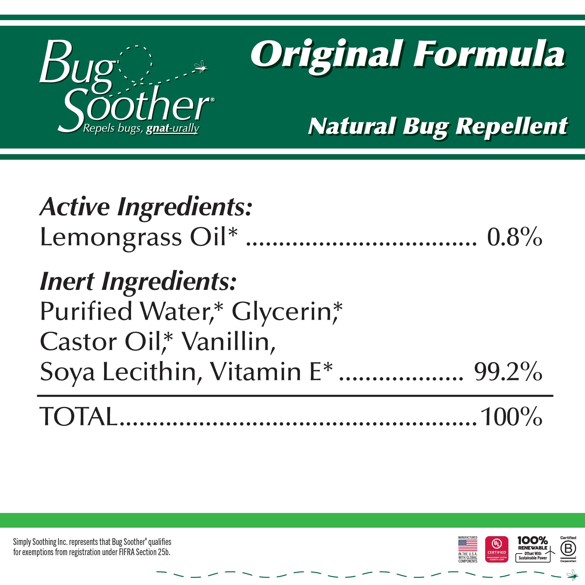 Bug Soother 1 Gallon - Natural Insect, Gnat and Mosquito Repellent & Deterrent with Essential Oils - 100% DEET-Free Safe Bug Spray for Adults and The Environment - Made in USA - W/O Sprayer