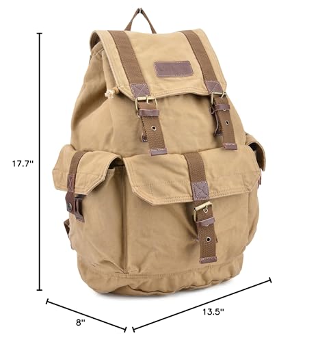 Gootium 21101KA Specially High Density Thick Canvas Backpack Rucksack,Khaki