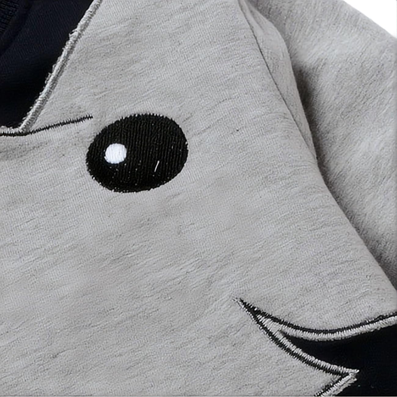 CM-Kid Little Boys' Elephant Long Sleeve T-shirt Cartoon Head Sweatshirt, Black, 6T