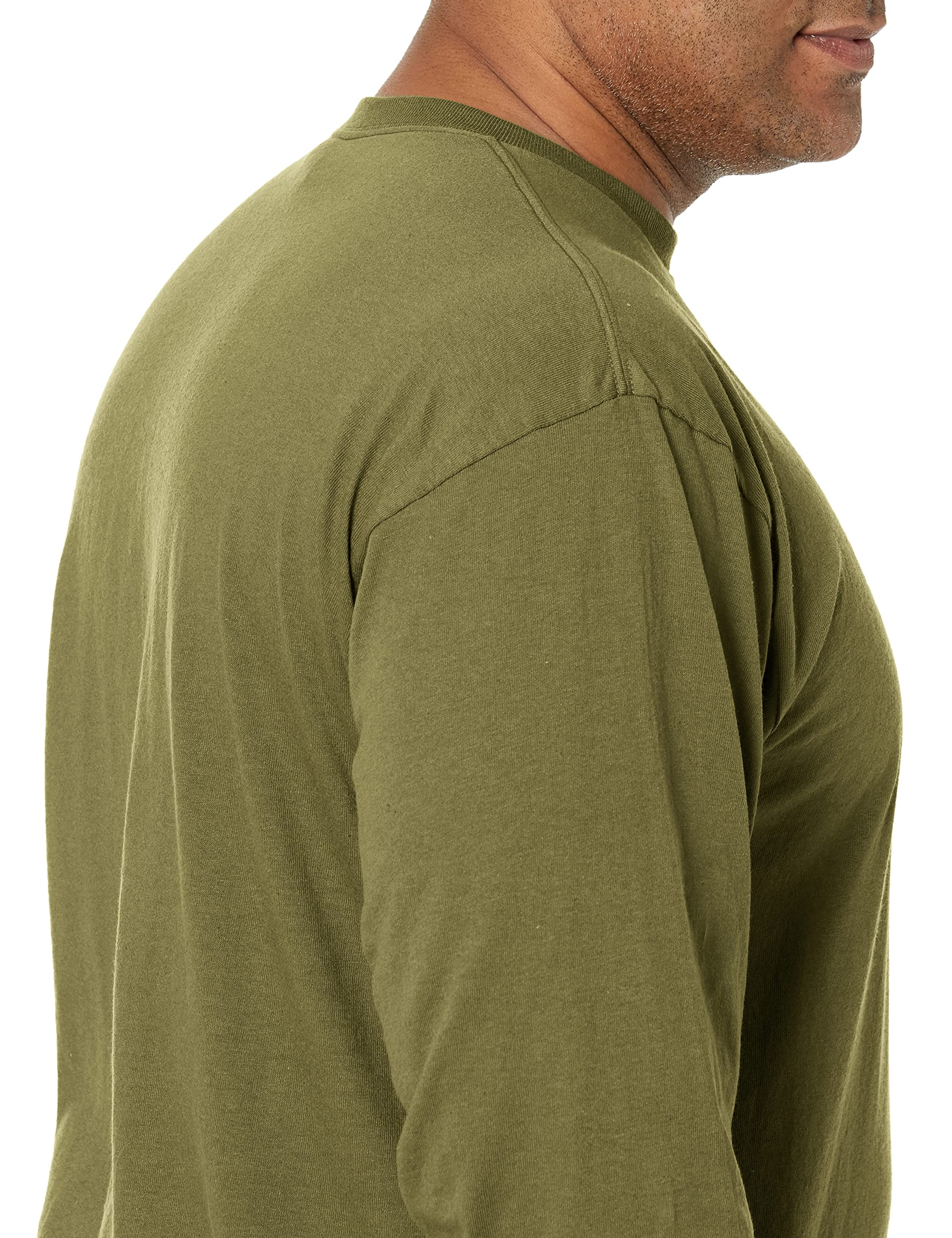 Soffe mens Long-Sleeve Cotton T-Shirt, Olive Drab Green, Large