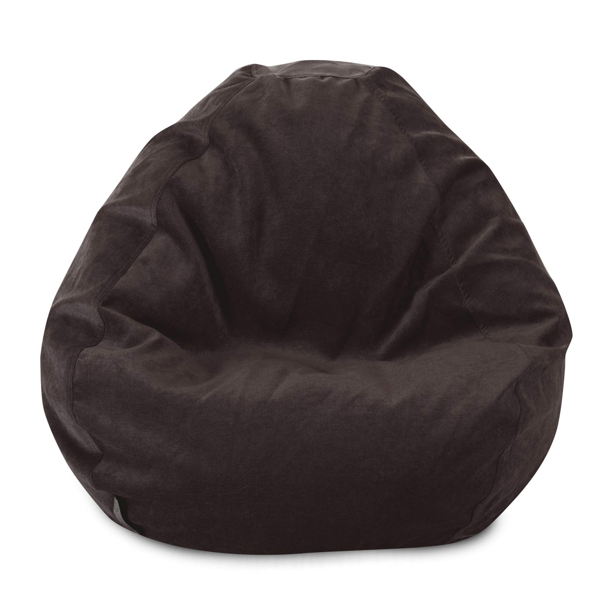 Majestic Home Goods Classic Bean Bag Chair - Villa Giant Classic Bean Bags for Small Adults and Kids (28 x 28 x 22 Inches) (Storm Brown)
