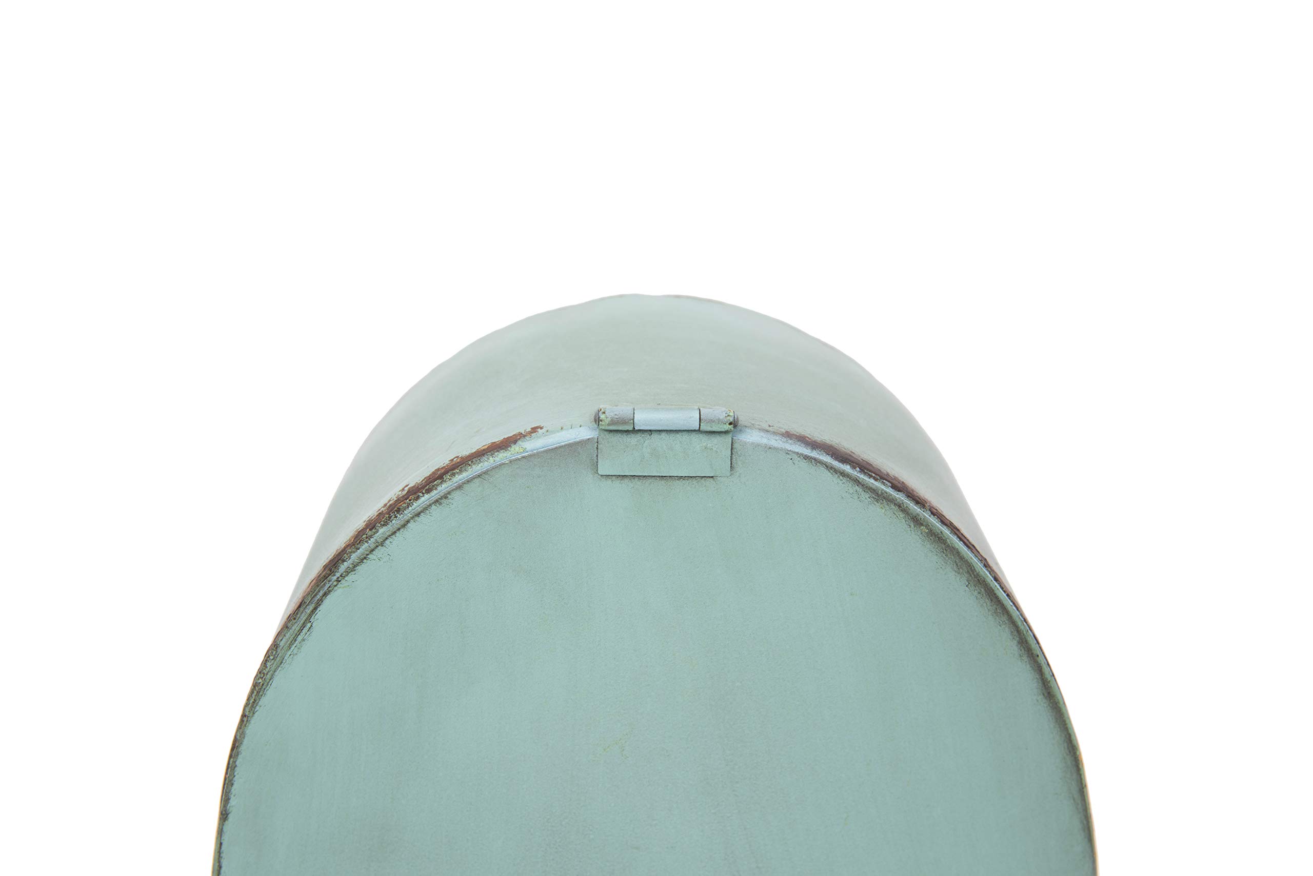 Creative Co-Op Metal Mantel Clock with Aqua Finish