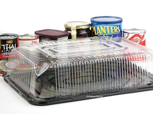 KitchenDance D & W Fine Pack Plastic Cake Display Carrier with Low Dome - 1/4 Sheet Plastic Cake Carrier, Perfect for Storage and Displaying Food - G83, 10 Count